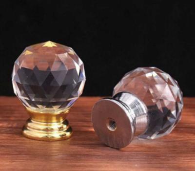 China Modern Style Crystal Cabinet Handles Zinc Ball Knobs for Wardrobe Drawer Kitchen & Bathroom Dresser Decorative Crystals for sale