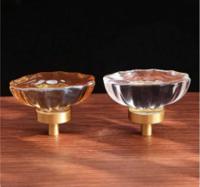 China Popular Style Multi Color Transparent Crystal Glass Luxury Furniture Cabinet Door Pull Round Diamond Drawer Knob for sale