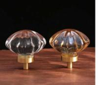 China 30mm Width Modern Simple Crystal Glass Handle Pot Lid Handle Teapot Hardware Wardrobe Drawer Knobs for sale