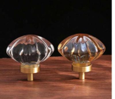 China 30mm Width Modern Simple Crystal Glass Handle Pot Lid Handle Teapot Hardware Wardrobe Drawer Knobs for sale
