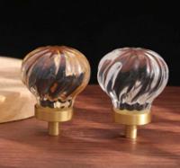 China 30mm Width Modern Simple Crystal Glass Handle Pot Lid Handle Teapot Hardware Wardrobe Drawer Knobs for sale