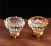 China 30mm Width Modern Simple Crystal Glass Handle Pot Lid Handle Teapot Hardware Wardrobe Drawer Knobs for sale