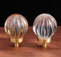 China 30mm Width Modern Simple Crystal Glass Handle Pot Lid Handle Teapot Hardware Wardrobe Drawer Knobs for sale