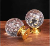 China Luxury High Quality Furniture Drawer Bedroom Crystal Glass Brass Cabinet Door Pulls Kitchen Handles Knobs for sale