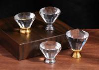 China Light Luxury Furniture Cabinet Drawer Crystal Handle Gold Clear Wardrobe Pull Knob for sale