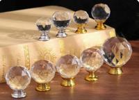China Light Luxury Furniture Cabinet Drawer Crystal Handle Gold Clear Wardrobe Pull Knob for sale