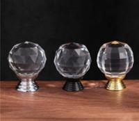 China Pumpkin Round Crystal Single Small Knob Cabinet Furniture Drawer Handle Kitchen Hardware Brass Handle for sale