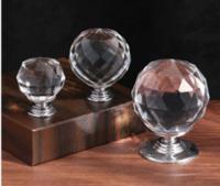 China Pumpkin Round Crystal Single Small Knob Cabinet Furniture Drawer Handle Kitchen Hardware Brass Handle for sale