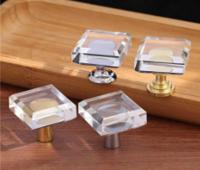 China Pumpkin Round Crystal Single Small Knob Cabinet Furniture Drawer Handle Kitchen Hardware Brass Handle for sale