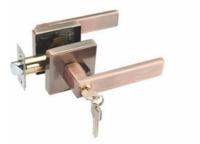 China Heavy Duty 3-Point Lock Privacy Aluminum Alloy Door Door Lever Handles With Lock Cylinder for Bedrooms Apartments Kitchens for sale