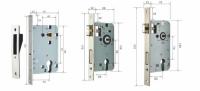 China Heavy Duty 3-Point Lock Privacy Aluminum Alloy Door Door Lever Handles With Lock Cylinder for Bedrooms Apartments Kitchens for sale