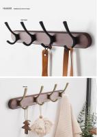 China GRH Wholesale Wood Aluminum 1/4/5/6/8 Hooks Clothes and for Coat Hook Towel Coat Hanging Wall Hook for sale