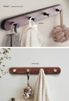 China GRH Wholesale Wood Aluminum 1/4/5/6/8 Hooks Clothes and for Coat Hook Towel Coat Hanging Wall Hook for sale