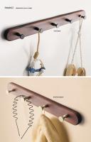 China GRH Wholesale Wood Aluminum 1/4/5/6/8 Hooks Clothes and for Coat Hook Towel Coat Hanging Wall Hook for sale