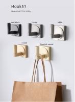 China Minimalist Metal Wall Hooks Self-Adhesive Waterproof Single Hook for Clothing 4.5cm Square and Round Design for sale