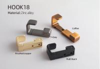 China GRH Wholesale Modern Simple Hook Zinc Alloy Bathroom Towel Coat Hat Hook Matt Black Wall Mounted Prong Robe Hooks for sale