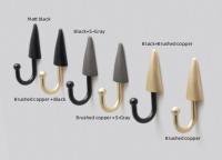 China GRH Wholesale Hot Sale Hardware Vintage Zinc Alloy Black Gold Coffee Clothes Bedroom Design Hooks for Furniture for sale