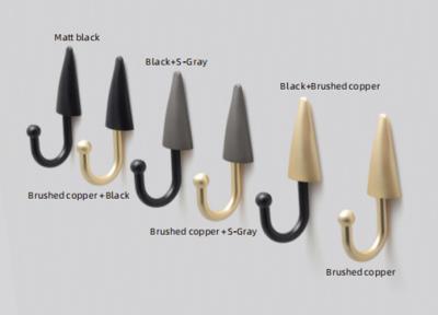 China GRH Wholesale Hot Sale Hardware Vintage Zinc Alloy Black Gold Coffee Clothes Bedroom Design Hooks for Furniture for sale