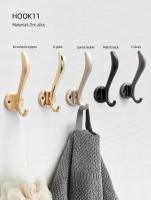 China GRH Wholesale Hot Sale Hardware Vintage Zinc Alloy Black Gold Coffee Clothes Bedroom Design Hooks for Furniture for sale