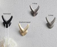China GRH Wholesale Wood Aluminum 1/4/5/6/8 Hooks Clothes and for Coat Hook Towel Coat Hanging Wall Hook for sale