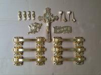 China Elegant Plastic Coffin Handles XY-HS9002 - 136mm x 33mm x 34mm Gold Plated Funeral Accessories for sale