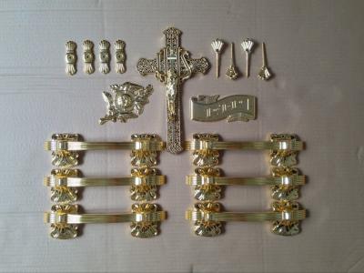China Elegant Plastic Coffin Handles XY-HS9002 - 136mm x 33mm x 34mm Gold Plated Funeral Accessories for sale
