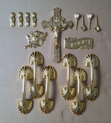 China European Coffin Handles Cross Plastic Decorations - Gold Finish Church Sacrifice Articles with Custom Sizes for sale