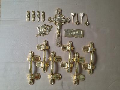 China European Coffin Handles with Cross Edge Decorative Flower Set - Professional Injection Molding with Environmental Protection Coating for sale