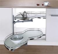 China Cabinet Pull Out Basket Magic Corner Kitchen Organizer 525mm Depth 800mm Width Adjustable Height 600-750mm for sale