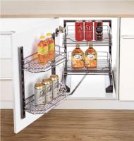 China Tall Larder Unit Soft Stop Tandem Pantry Unit Modern Kitchen Basket For Home Decoration for sale