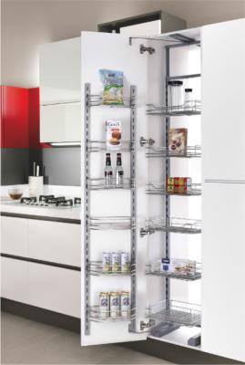 China Pull Out Wire Basket Pantry Depot - Stainless Steel Kitchen Storage System 450mm Width with 4-6 Shelves for sale