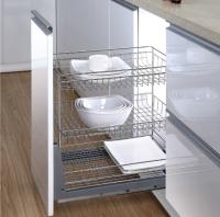 China 3-Shelf Under Cabinet Drawer Basket Sliding Shelves 150-500mm Width Options Durable Kitchen Storage for sale