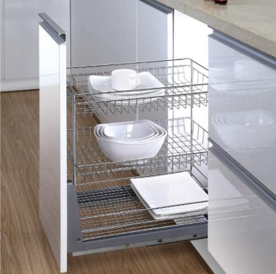 China 3-Shelf Under Cabinet Drawer Basket Sliding Shelves 150-500mm Width Options Durable Kitchen Storage for sale