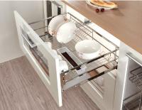 China Stainless Steel Kitchen Storage Basket Pull Out Drawer for Bowls and Dishes 430x564mm for sale