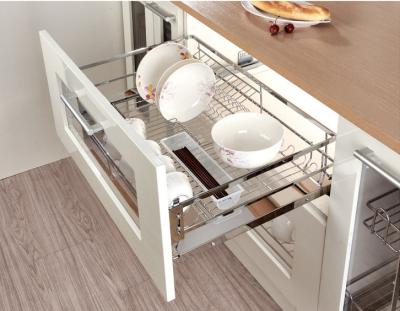 China Stainless Steel Kitchen Storage Basket Pull Out Drawer for Bowls and Dishes 430x564mm for sale