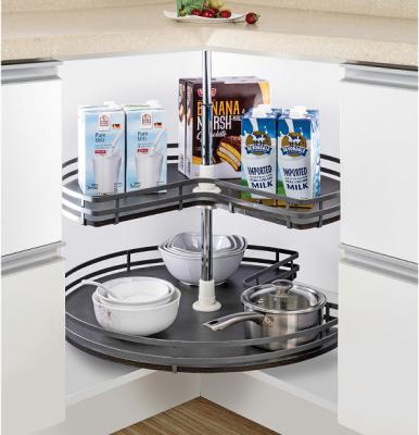 China Stainless Steel Revolving Rack Corner Basket 383-840mm Kitchen Storage Accessory for sale