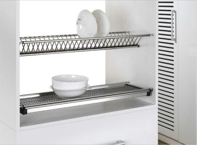 China Multi-function Stainless Steel Dish Drying Rack Utensil Holder 455×285×410mm 2-Tier Kitchen Accessory for sale