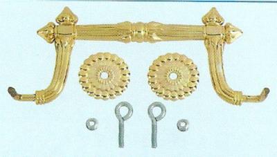 China Metal Coffin Handles with Zinc Alloy Grippers for Funeral Bearing 168cm for sale