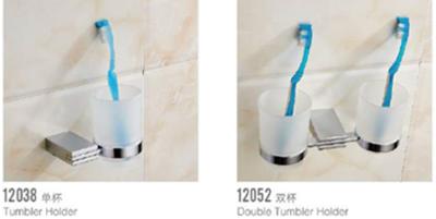 China Polished Zinc Tumbler Cup Holder Recessed Bathroom Brush Holder 24H Salt Spray for sale