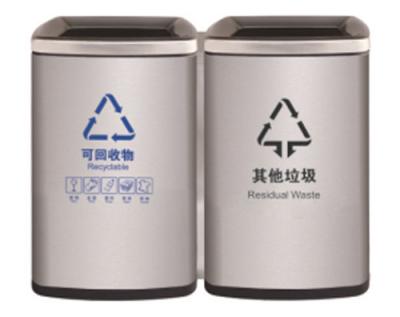 China Stainless Steel Commercial Trash Can 20L-80L Capacity with Brush Polish Finish for Airport Lobby Public Spaces for sale