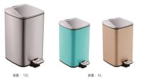 China Stainless Steel Foot Operated Waste Bins 6L and 12L Capacity Hotel Bathroom Pedal Trash Can for sale