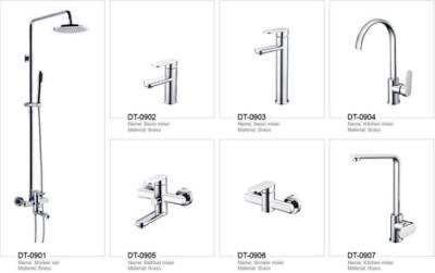 China Brushed Bathroom Vessel Faucet Deck Mounted with 500,000 Cycle Ceramic Cartridge and 58% Copper Brass Body for sale