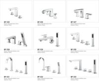 China Modern Pretty Bathroom Accessories Deck Mounted Brass Bathroom Faucets for sale