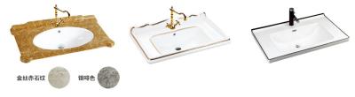 China Rectangular Ceramic Bathroom Washbasin 70cm 80cm Above Counter Sink Black Color for sale