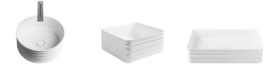 China Modern Ceramic Thin Edge Wash Basin 100 Sets MOQ Above Cabinet Mounting for Contemporary Bathroom for sale