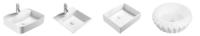 China Modern Ceramic Thin Edge Wash Basin 100 Sets MOQ Above Cabinet Mounting for Contemporary Bathroom for sale