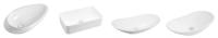 China Modern Ceramic Thin Edge Wash Basin 100 Sets MOQ Above Cabinet Mounting for Contemporary Bathroom for sale
