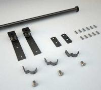 China Mini Cabinet Barn Door Hardware Kit 16mm Track Carbon Steel Matte Black 50kg Capacity for sale