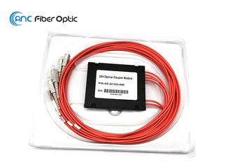 China 1x3 3x3 2x4 Multimode Fiber Optic Splitter 1300nm Customized Length for sale