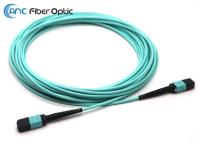 China MPO To MPO Fiber Optic Cable Assemblies 12 Fiber OM3 50/125 Round Cable for sale